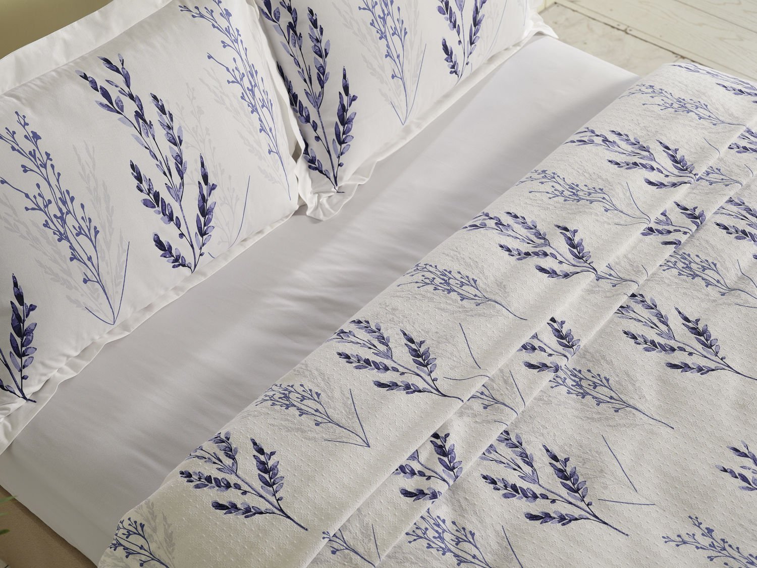 Lara Pike Takımı Flora Tek Kişilik - Beyaz | Doqu Home